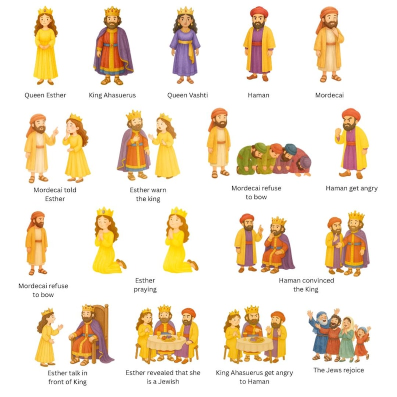 Esther Clipart Bundle: Bible Story Illustrations (digital Download) - Etsy
