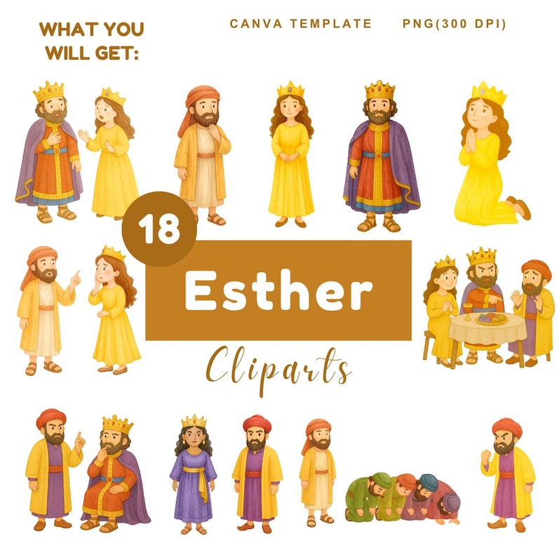 Esther Clipart Bundle: Bible Story Illustrations (digital Download) - Etsy