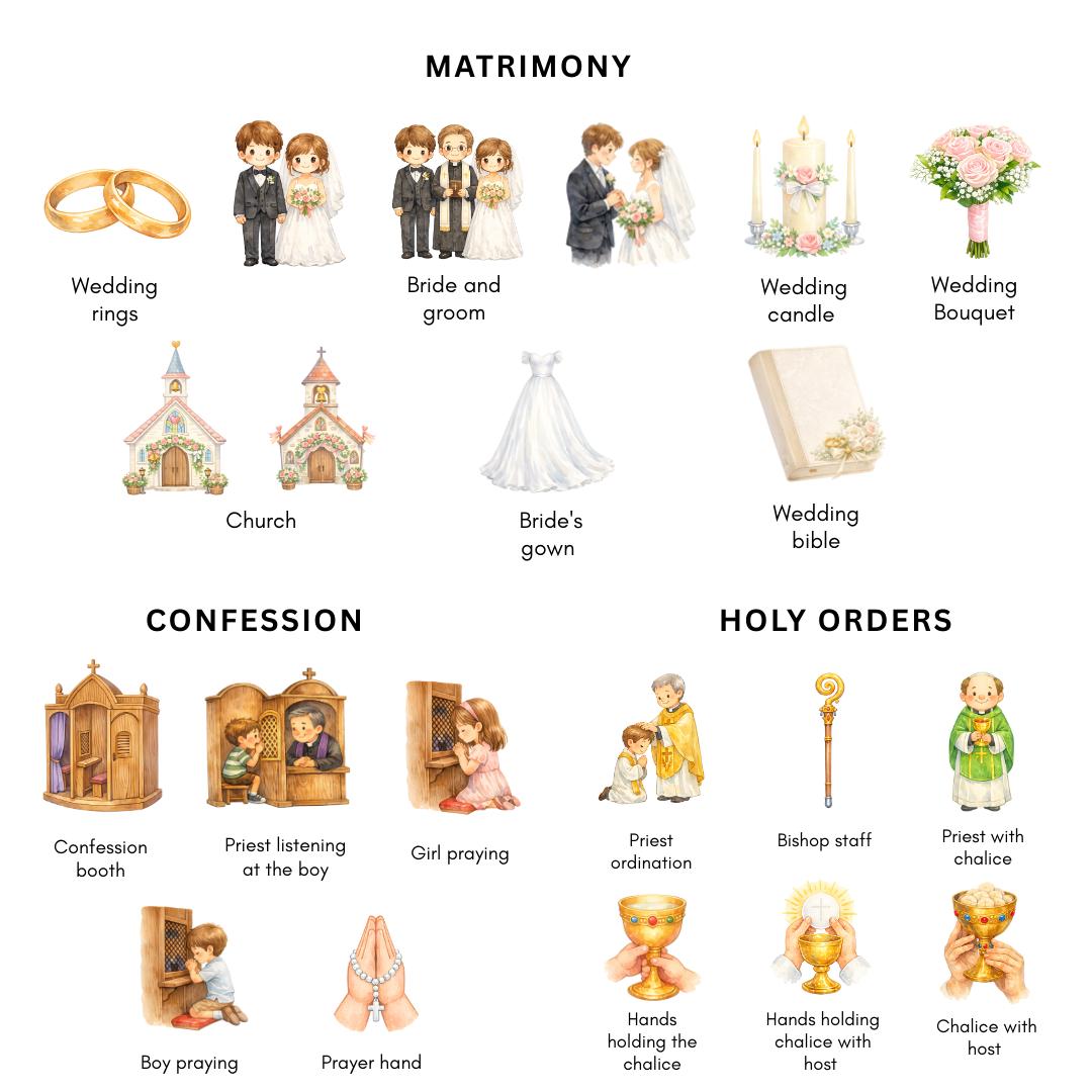 Seven Sacraments Cliparts PNG - Baptism, Communion, Confirmation ...