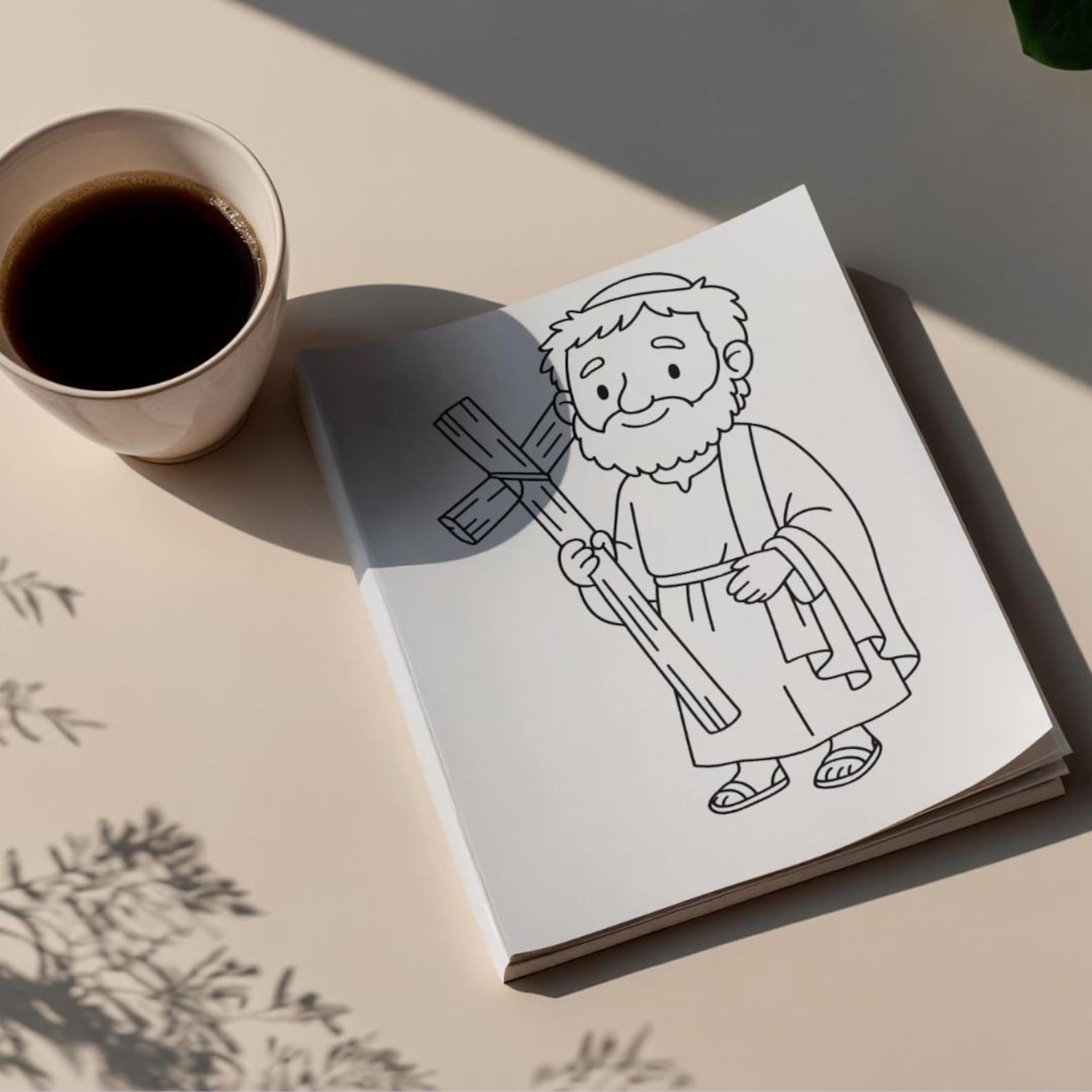 12 Apostles Drawing for Coloring Page Book: Cartoon Christian Bible ...