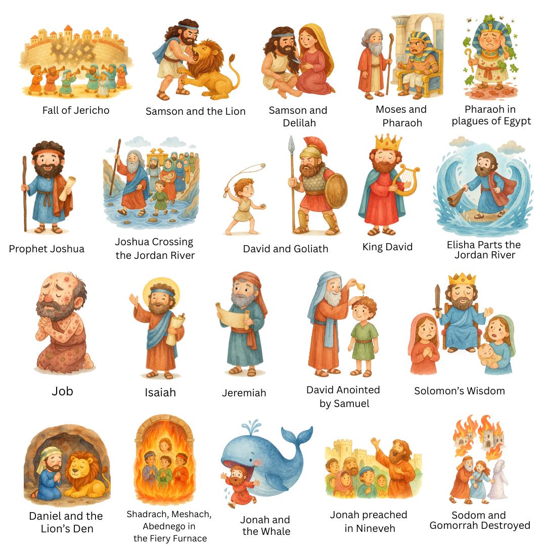 Old Testament Watercolor Clipart: Biblical Characters PNG - Etsy