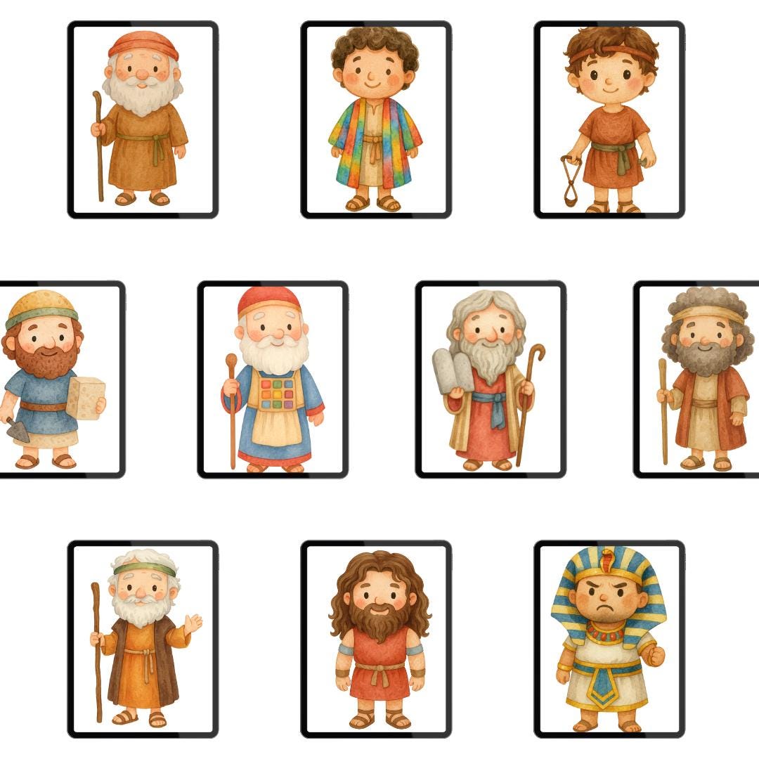 NEW | Old Testament Clipart: Watercolor Biblical Characters PNG - Etsy