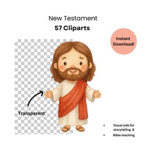 NEW | New Testament Clipart: Watercolor Biblical Characters PNG - Etsy