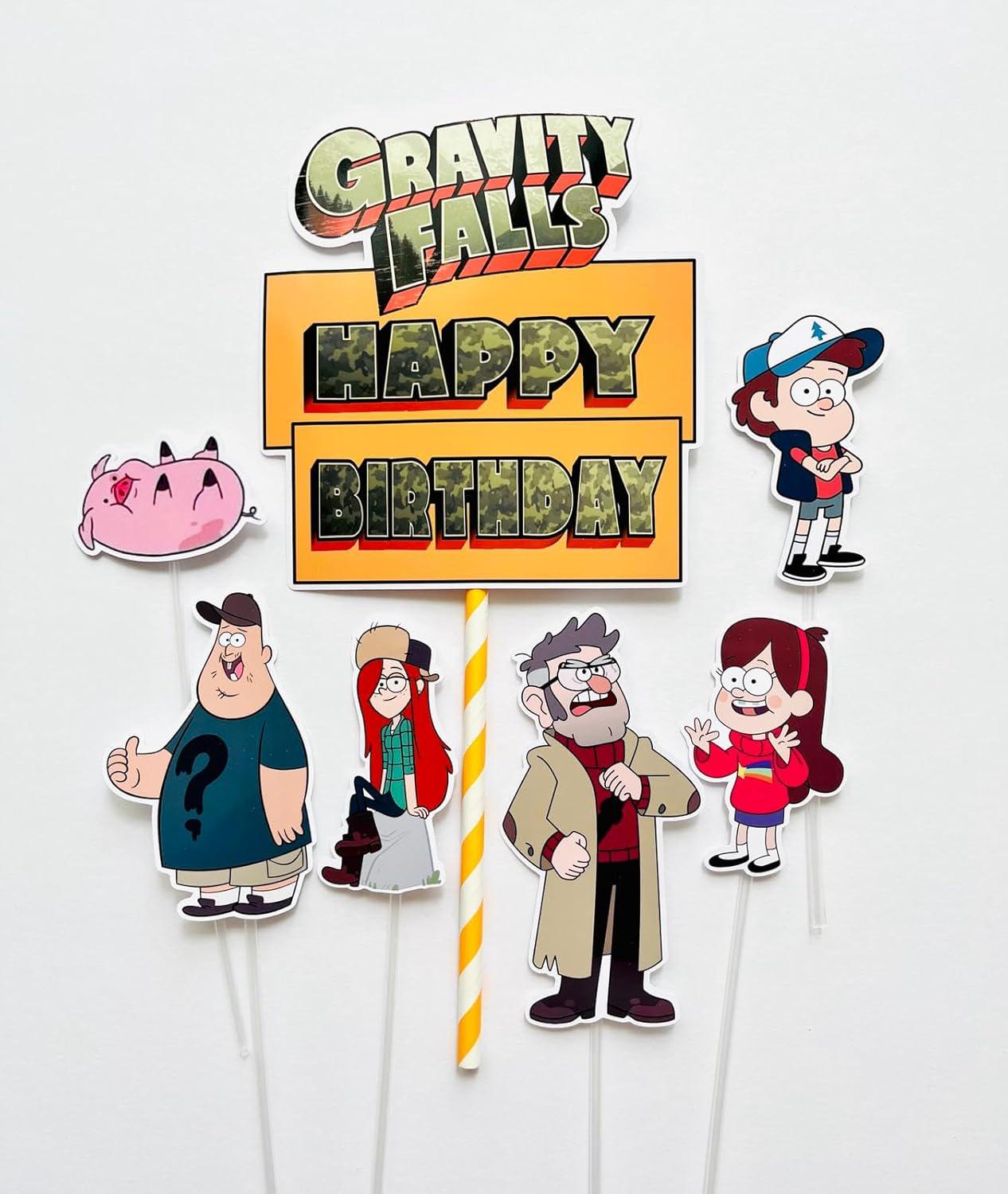 Happy Birthday Gravity Falls Themed Cake Topper - Etsy