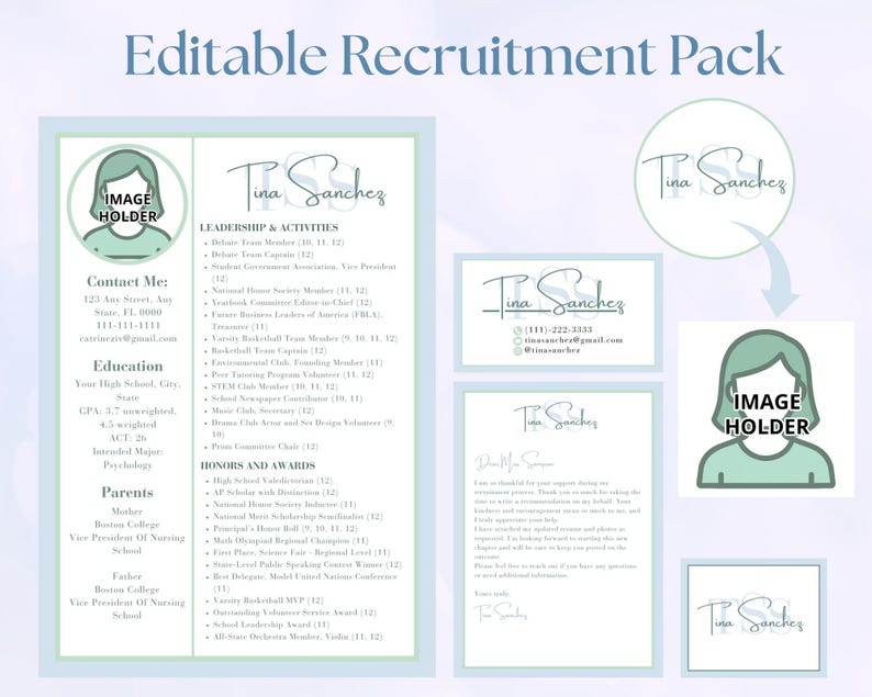 Editable Sorority Recruitment Packet: Resume, Letterhead, Thank You ...