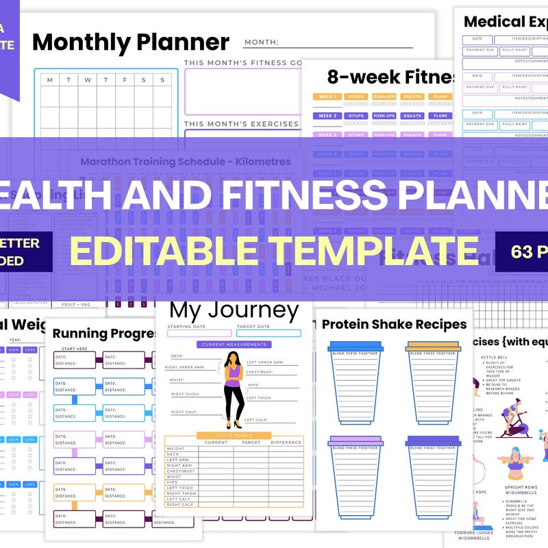 Exercise Journal Canva - Etsy