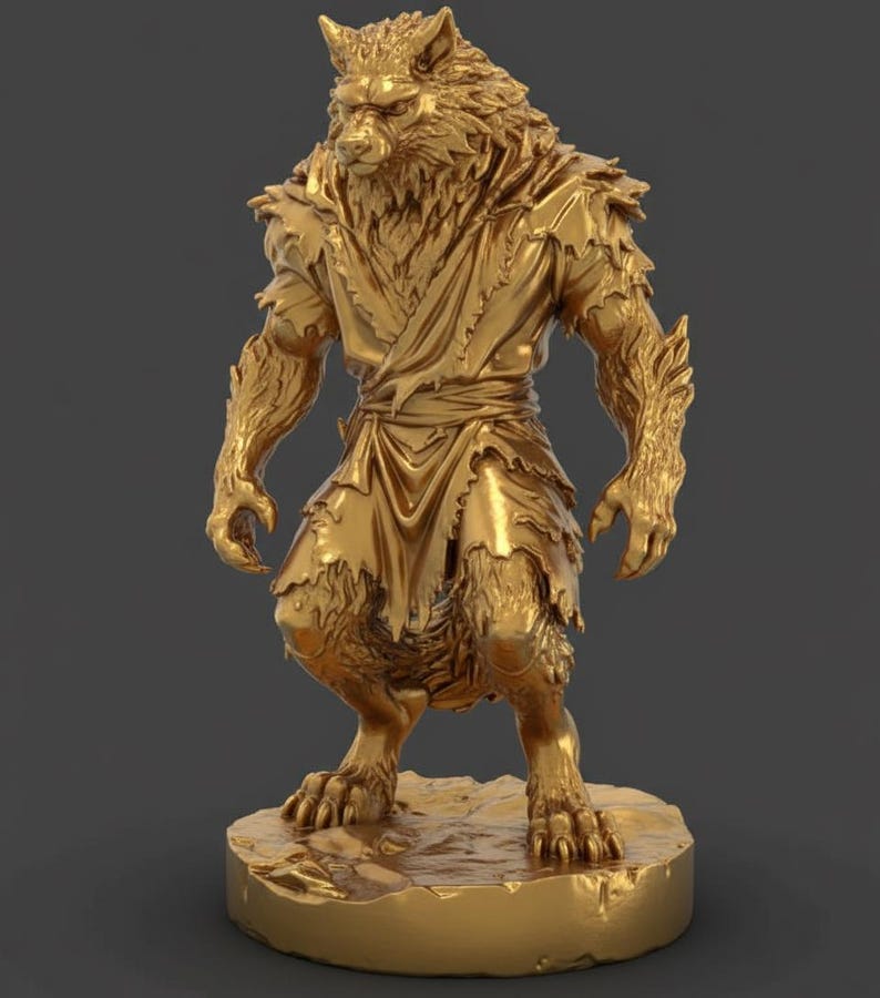 Fierce Werewolf STL File – 3D Printable Lycan Beast Sculpture – Horror ...