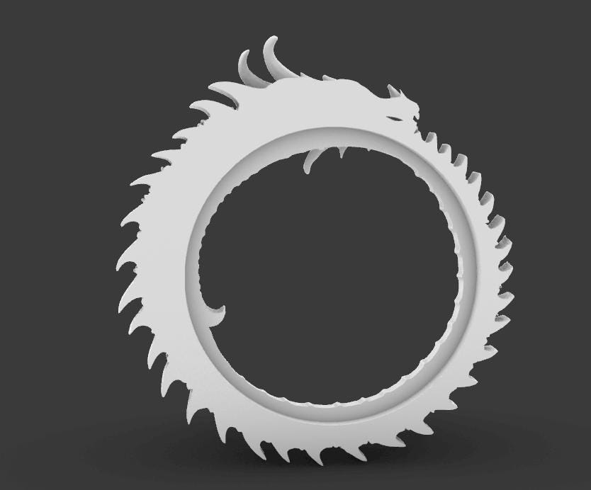 Ouroboros Frame Wall STL – 3D Printable Gothic Snake Circle – Occult ...