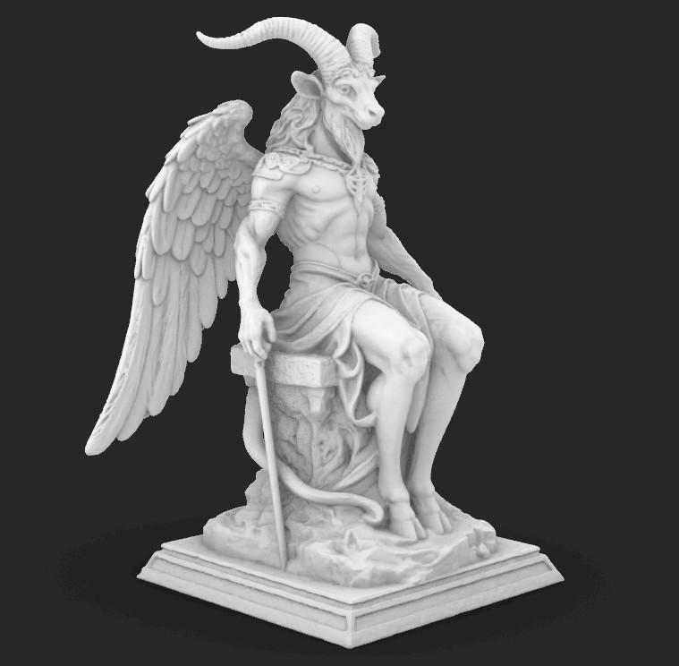 Baphomet Seated Statue STL File – 3D Printable Occult Symbol of Balance ...