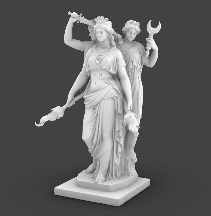 Hecate Goddess STL Statue File – Classical Greek Style 3D Printable ...