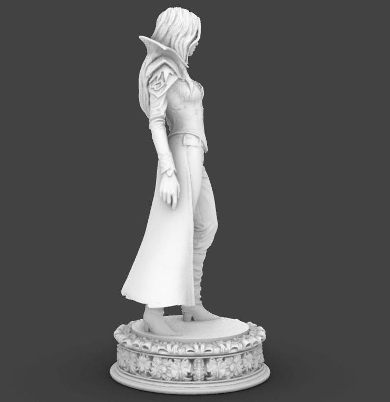 Modern Vampire Statue STL – 3D Printable Gothic Vampire Woman Figure ...