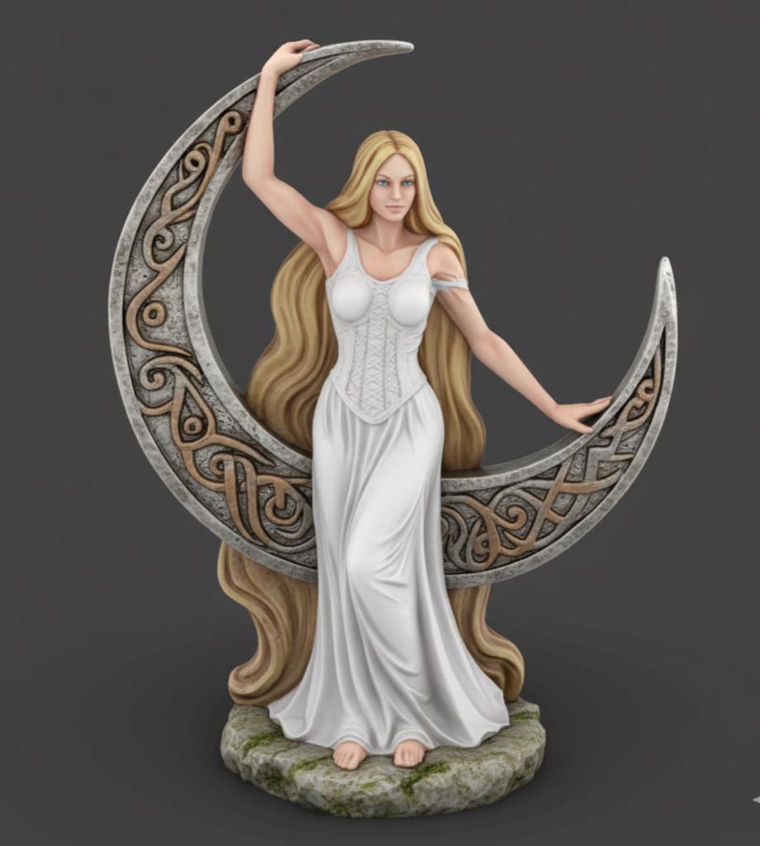 Wicca Moon Goddess STL File – Lunar Deity 3D Printable Statue - Etsy