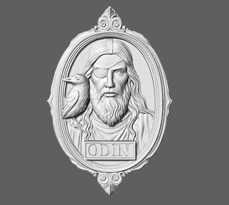 Odin Wall Decor STL File | Norse Allfather 3D Relief | Viking Mythology ...