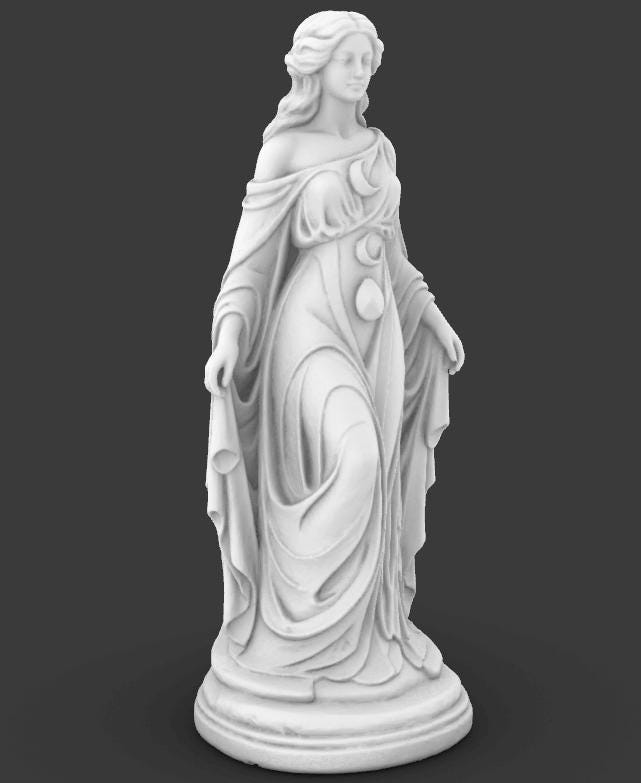 Nyx Goddess Statue STL – 3D Printable Primordial Greek Goddess of Night ...