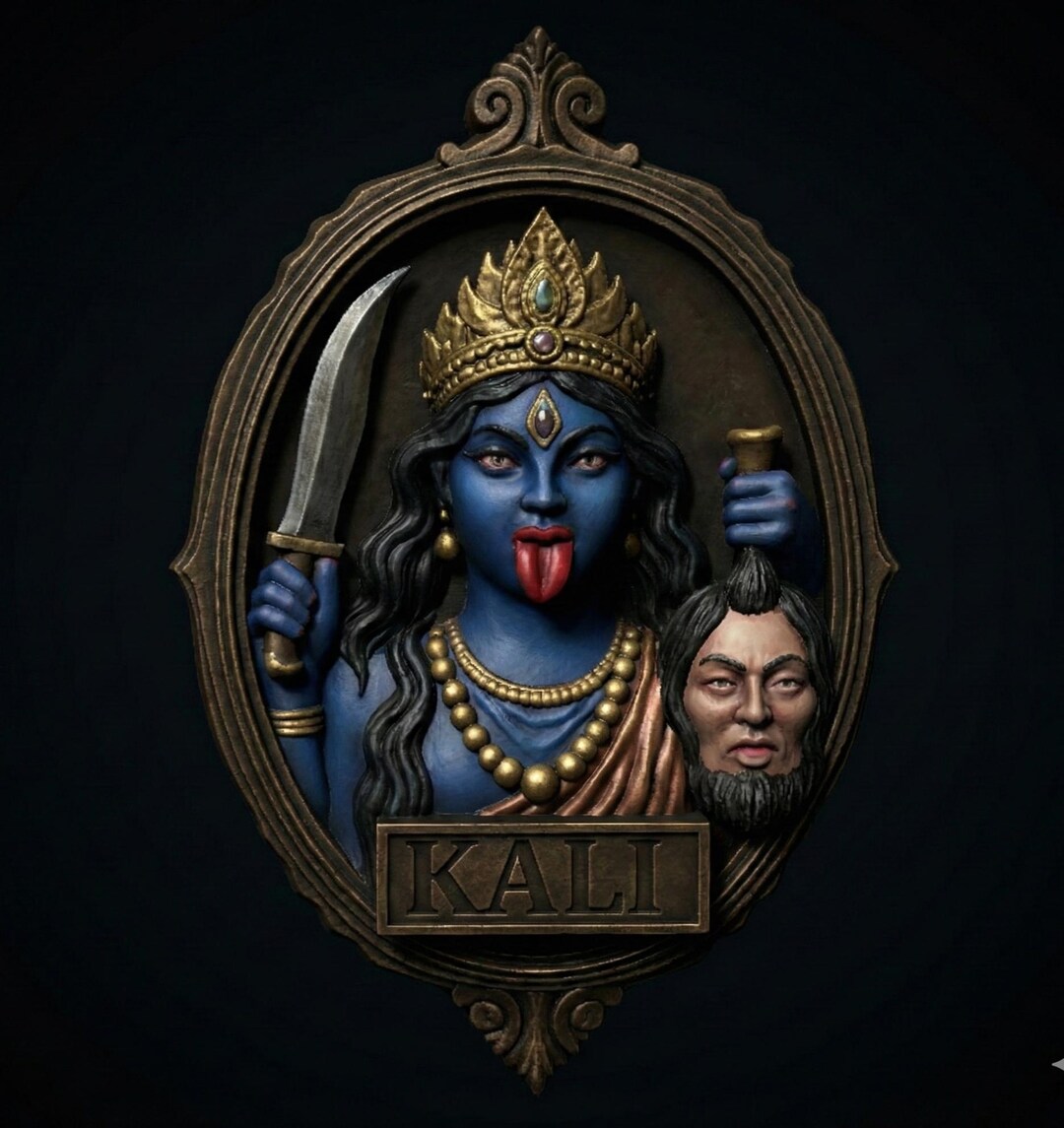 Kali Wall Decor STL File | Hindu Goddess 3D Relief | Destruction ...