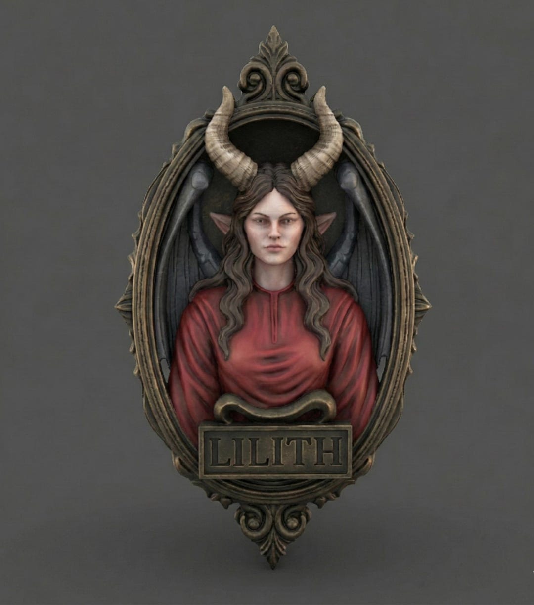 Lilith Wall Decor STL File | Dark Goddess 3D Relief | Occult Mythology ...