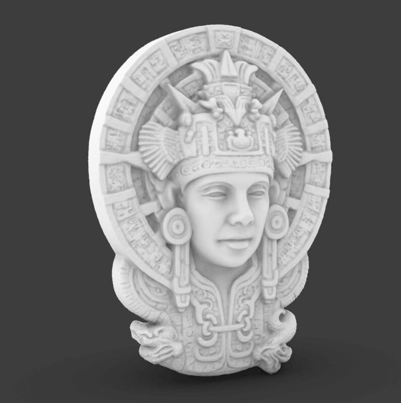 Ixtab Wall Relief STL File | 3D Printable Mayan Goddess Bas-relief ...