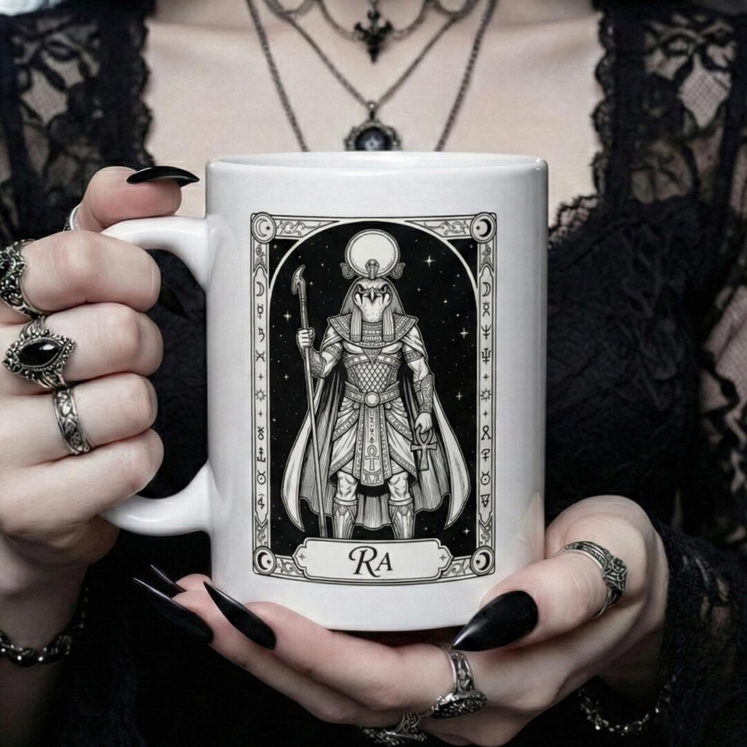 Ra Tarot Card Mug, Egyptian Sun God Cup, Ancient Egypt Gift, Falcon ...