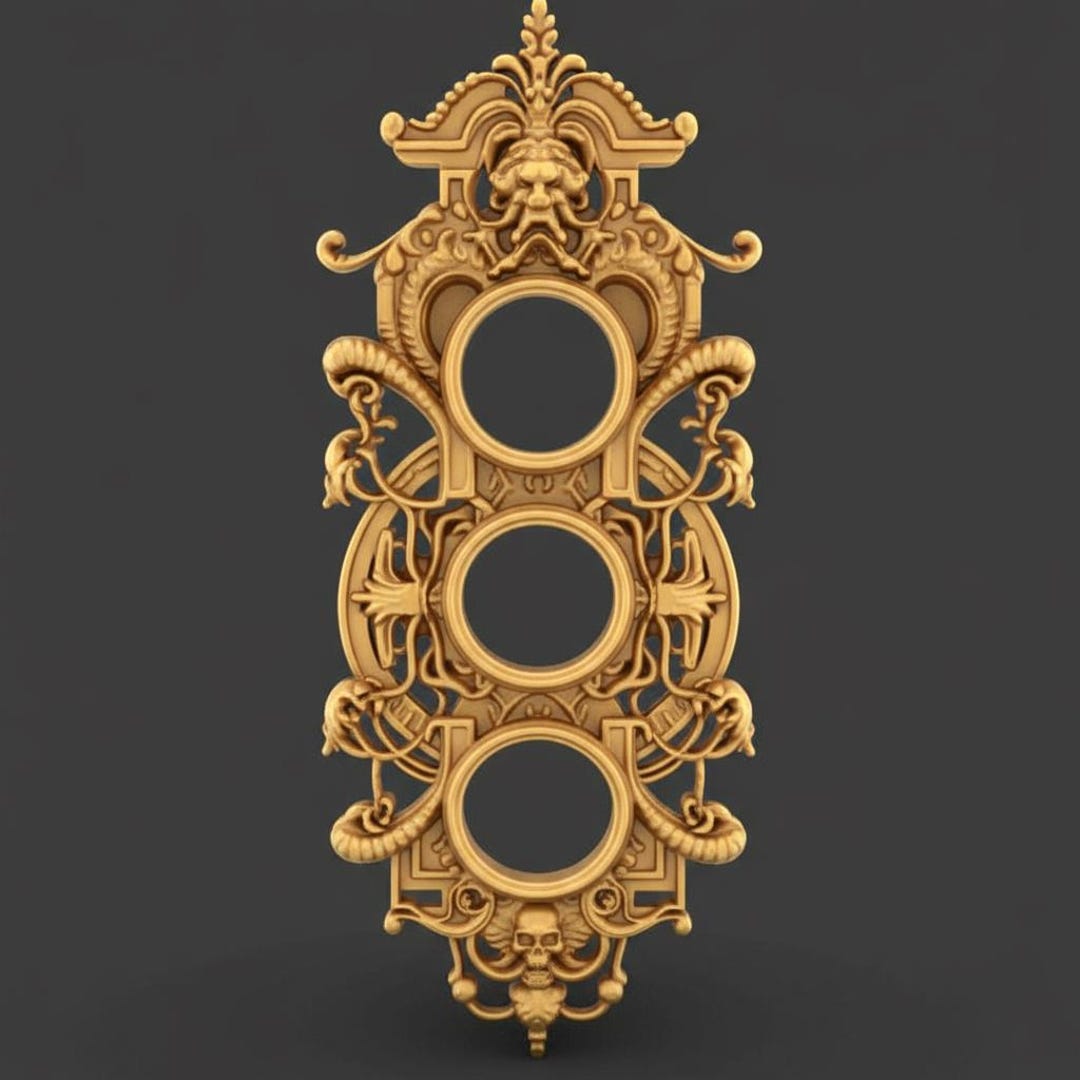 Gothic Triptych Frame STL File | 3D Printable Wall Decor | Medieval ...