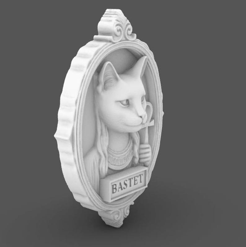 Bastet Wall Decor STL File | Egyptian Cat Goddess 3D Relief | Mythology ...