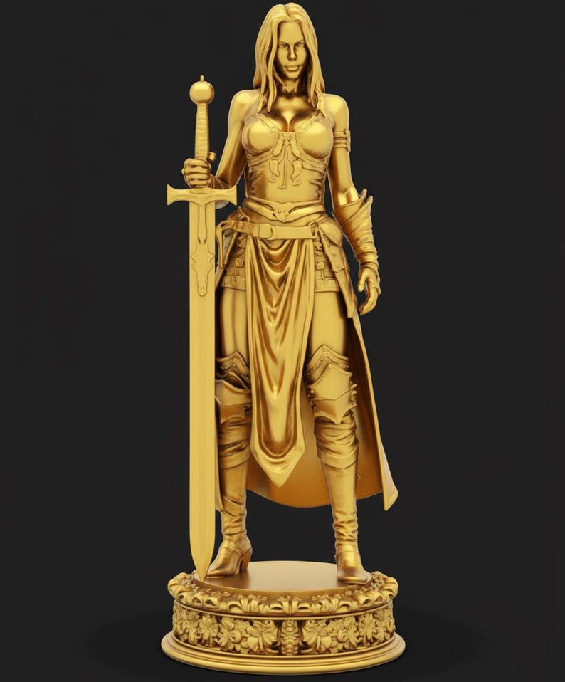 Andraste Goddess Statue STL File | 3D Printable Celtic War Deity ...