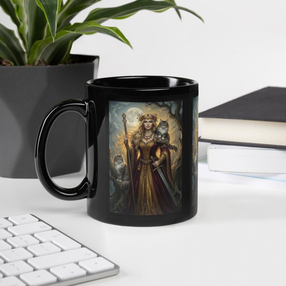 Freya Goddess Mug, Norse Mythology Art, Viking Gift, Valkyrie Coffee ...
