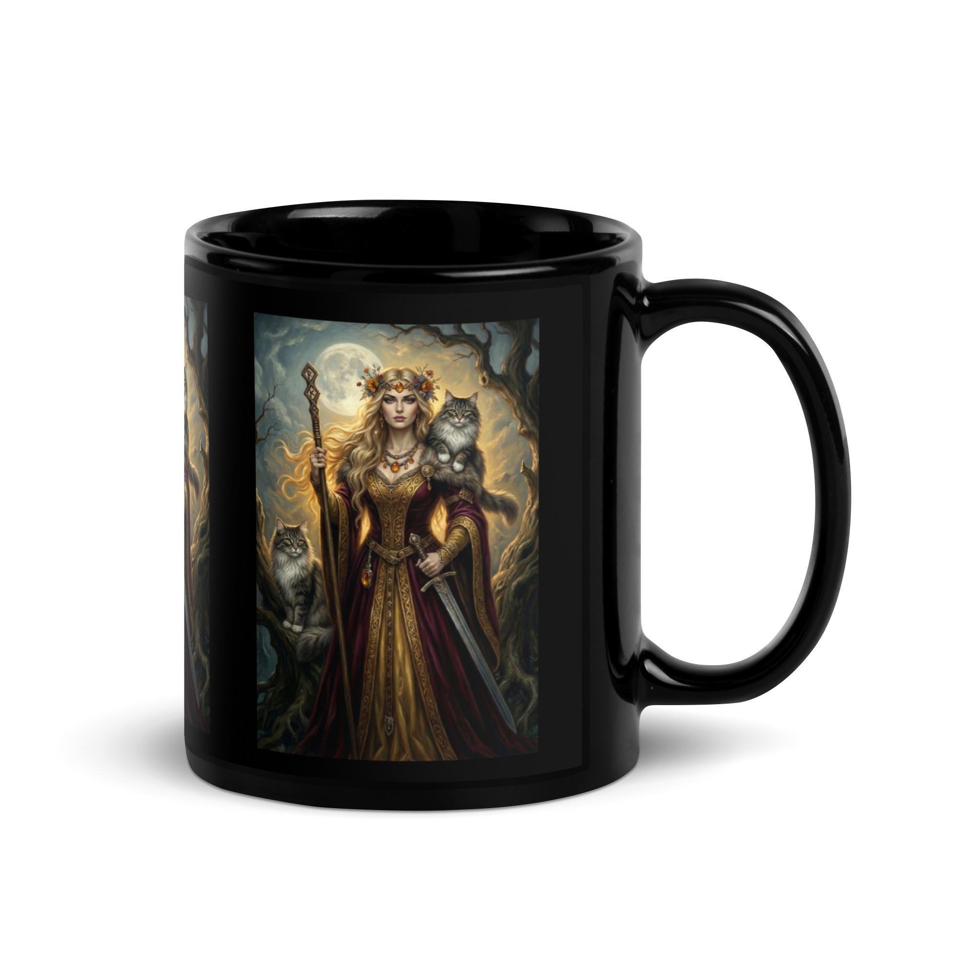Freya Goddess Mug, Norse Mythology Art, Viking Gift, Valkyrie Coffee ...
