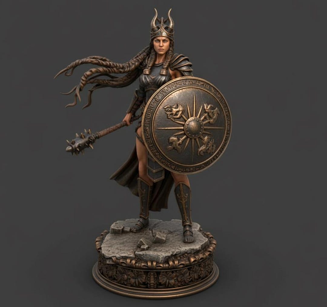 Inanna Goddess Statue STL File | 3D Printable Sumerian Deity Sculpture ...
