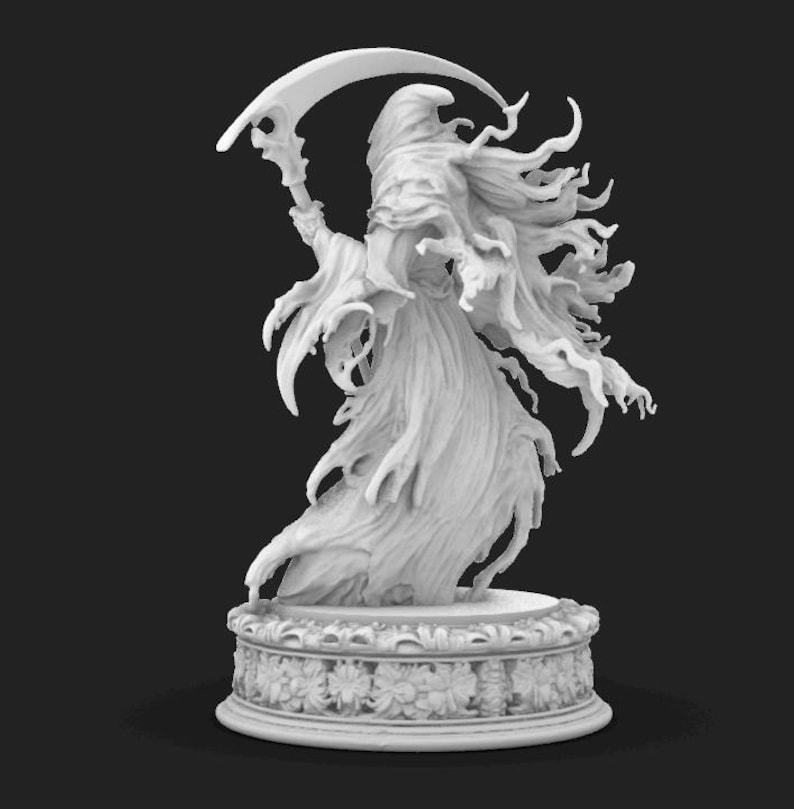 Death Statue STL File | 3D Printable Grim Reaper Sculpture | Gothic ...