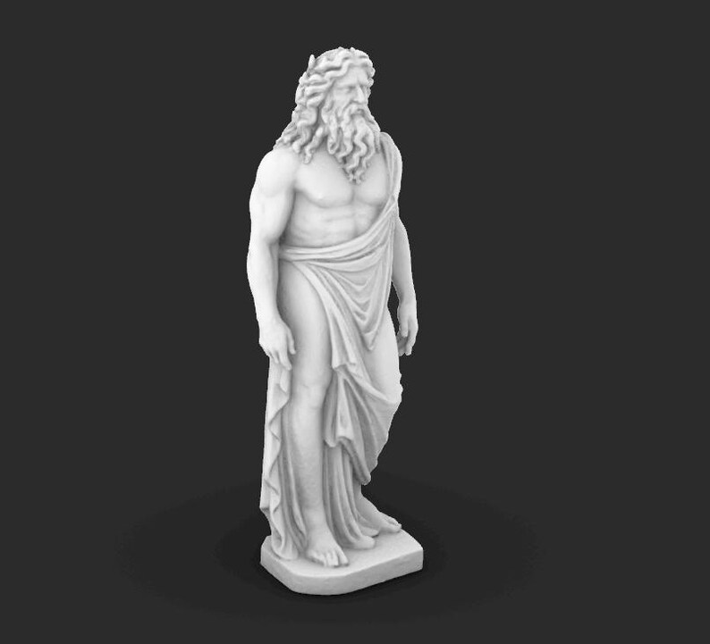 Zeus Statue STL – 3D Printable Classic Greek God Sculpture ...