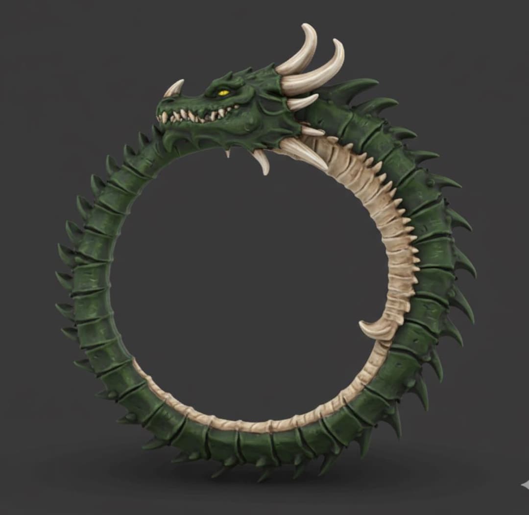 Ouroboros Frame Wall STL – 3D Printable Gothic Snake Circle – Occult ...