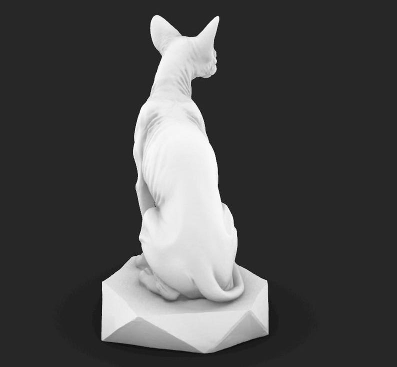 Sphynx Cat Statue STL File – 3D Printable Elegant Hairless Cat ...