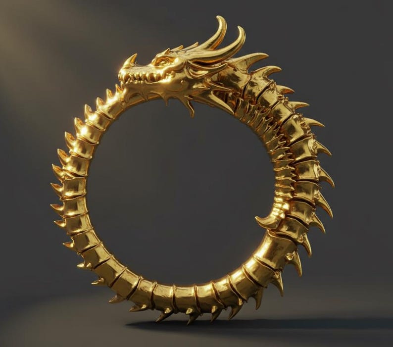 Ouroboros Frame Wall STL – 3D Printable Gothic Snake Circle – Occult ...