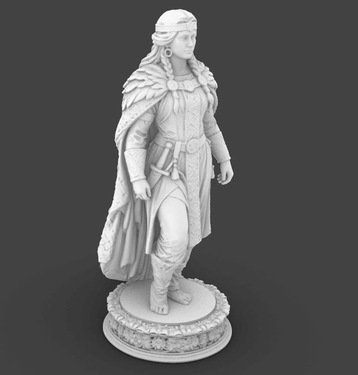Freya Goddess Statue STL | Norse Goddess of Love and War 3D Model ...