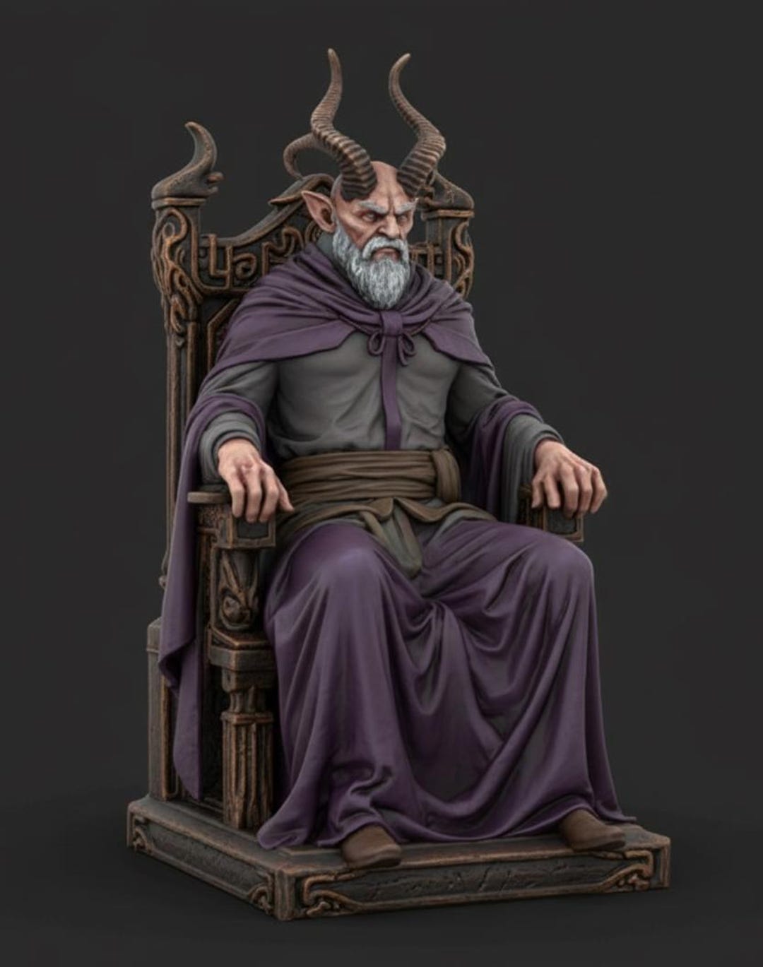 Old Lucifer on Throne Statue STL File – 3D Printable Ancient Dark Lord ...
