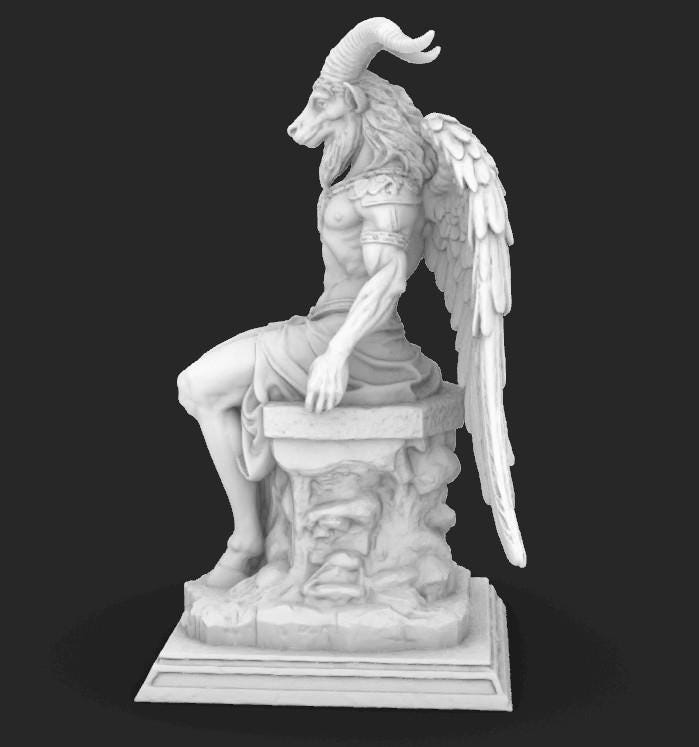Baphomet Seated Statue STL File – 3D Printable Occult Symbol of Balance ...