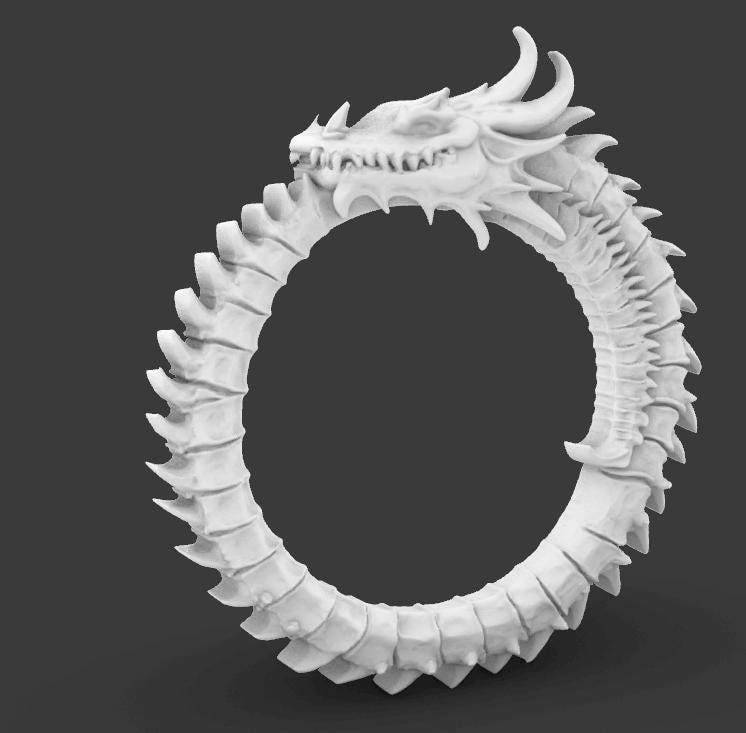 Ouroboros Frame Wall STL – 3D Printable Gothic Snake Circle – Occult ...