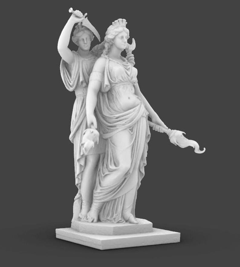 Hecate Goddess STL Statue File – Classical Greek Style 3D Printable ...