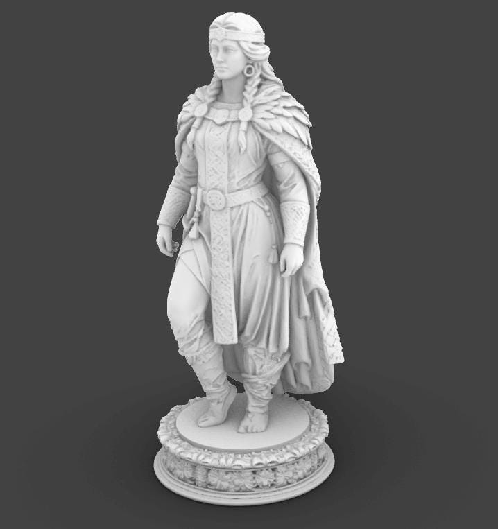 Freya Goddess Statue STL | Norse Goddess of Love and War 3D Model ...