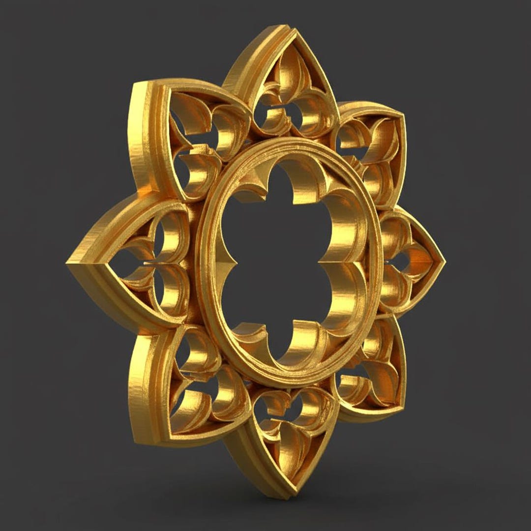 Gothic Rose Window Wall STL – 3D Printable Medieval Cathedral Decor ...