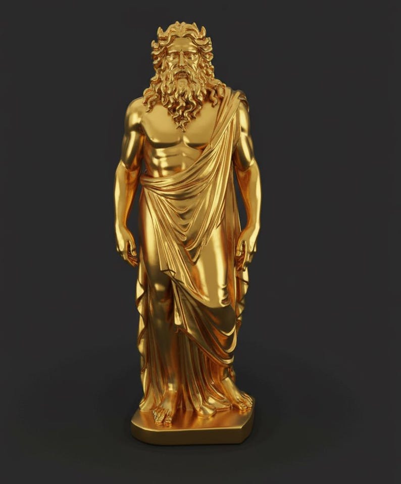 Zeus Statue STL – 3D Printable Classic Greek God Sculpture ...