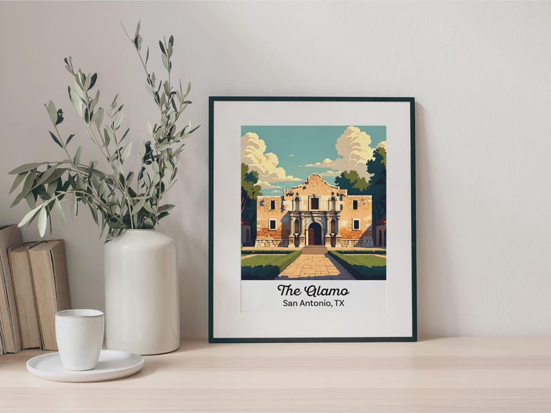 The Alamo Poster, San Antonio Wall Art, Vintage National Landmark Print ...