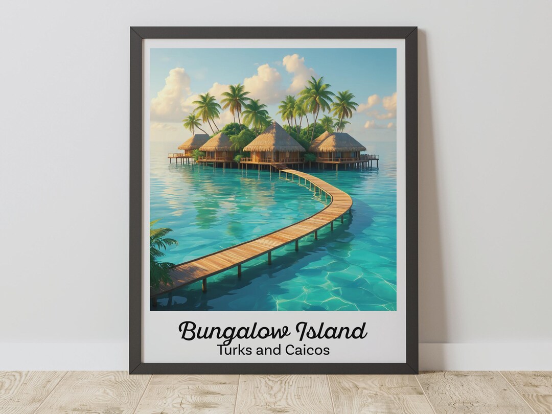 Turks and Caicos Vintage Travel Poster: Caribbean Island Art (digital ...