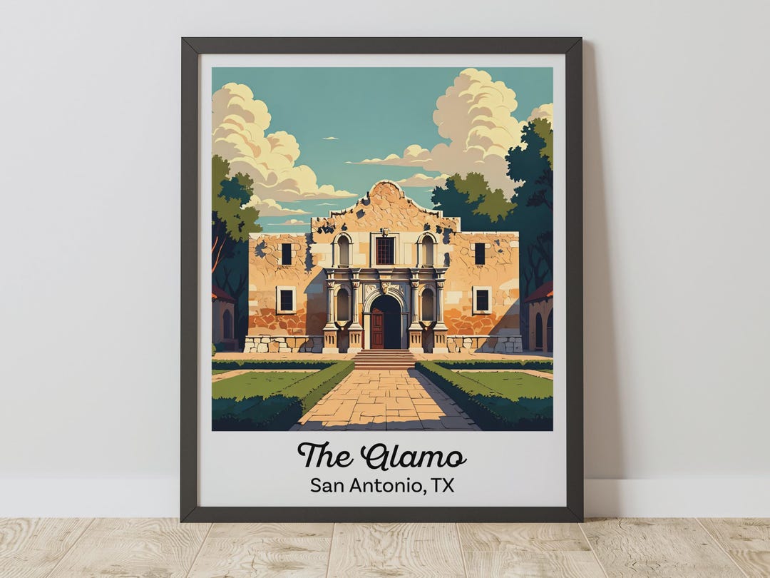The Alamo Poster, San Antonio Wall Art, Vintage National Landmark Print ...