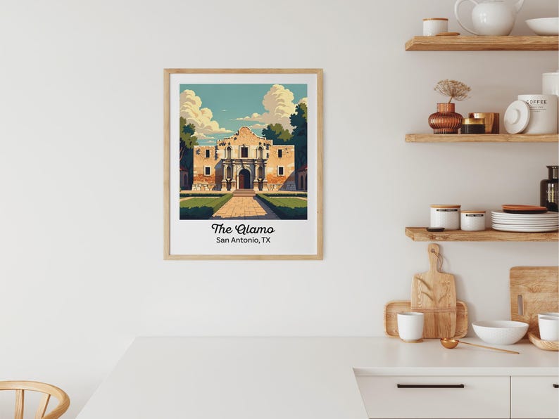 The Alamo Poster, San Antonio Wall Art, Vintage National Landmark Print ...