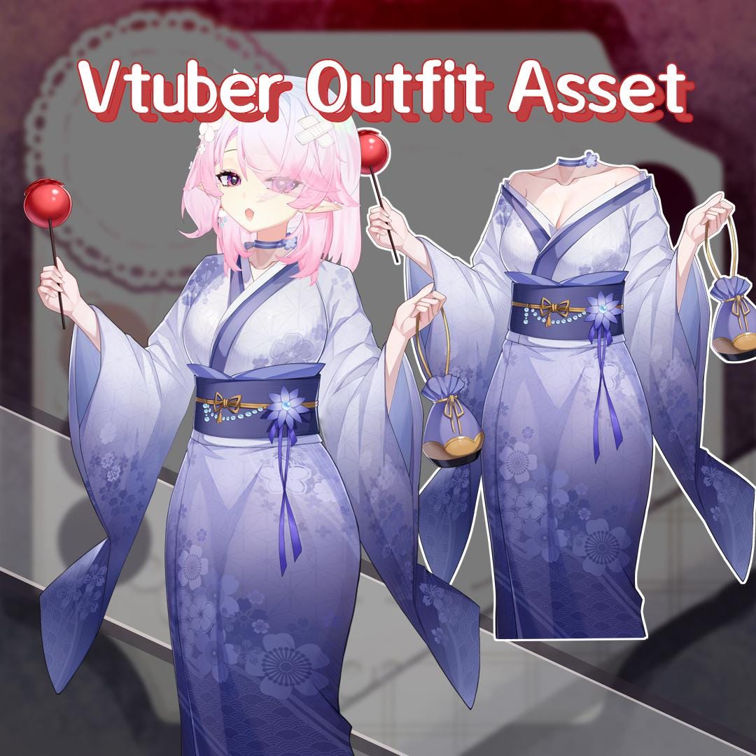 Live2d Vtuber Outfit Asset | Yukata - Etsy