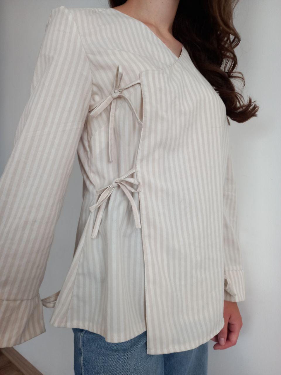 Tie Front Blouse Sewing Pattern PDF / Asymmetrical Top Pattern ...