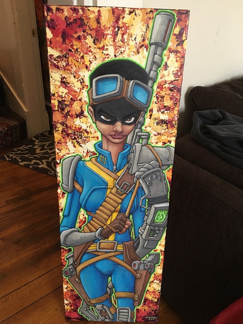 Orginal Pop Culture Mash up Painting. 15x45. Maydak 2015 - Etsy