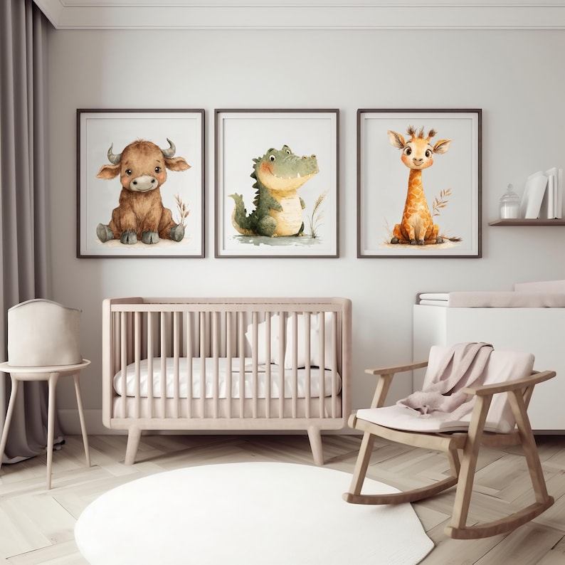 25 Safari Animals Clipart, Elephant, Lion, Giraffe, Nursery Art, Jungle ...