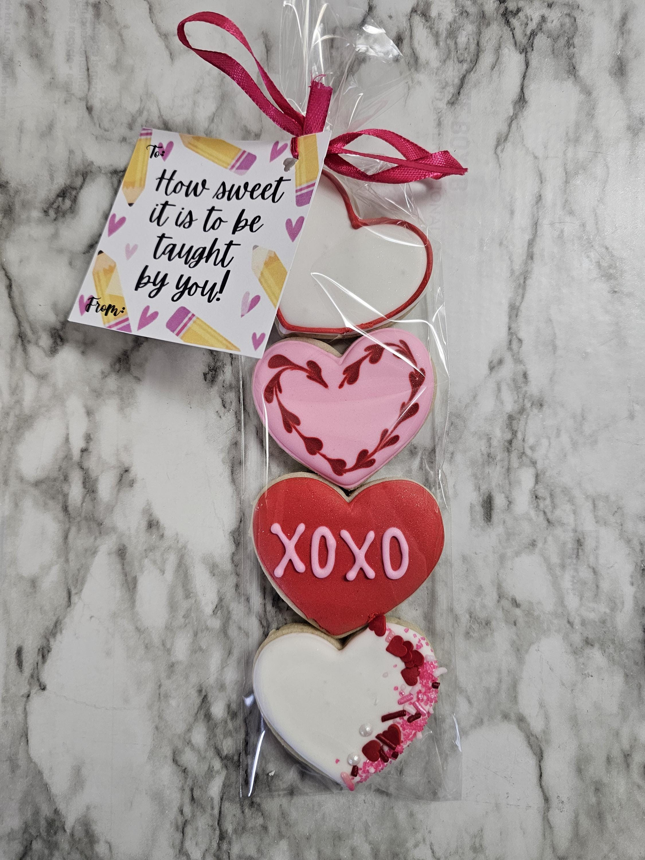Valentines Heart Mini Heart Cookies-royal Icing Cookies - Etsy